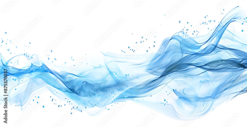 Abstract blue wave background. Stylized water flow banner design Stock ...