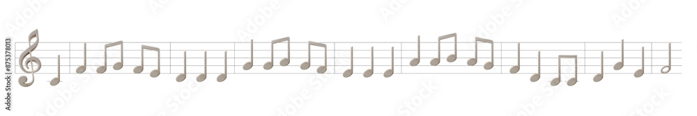 Music note sheet, staff lines for musical concert, karaoke singing or ...