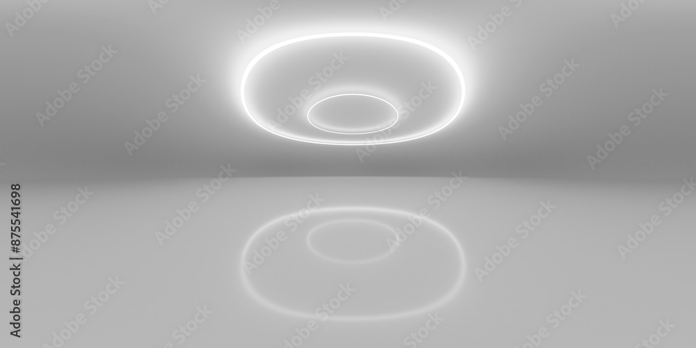 360 panorama of a white room with a double ring light fixture vr ...