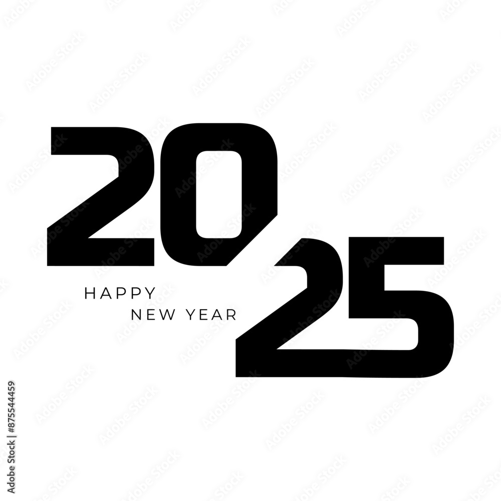 Happy New year 2025 logo text design.2025 number design template.For ...