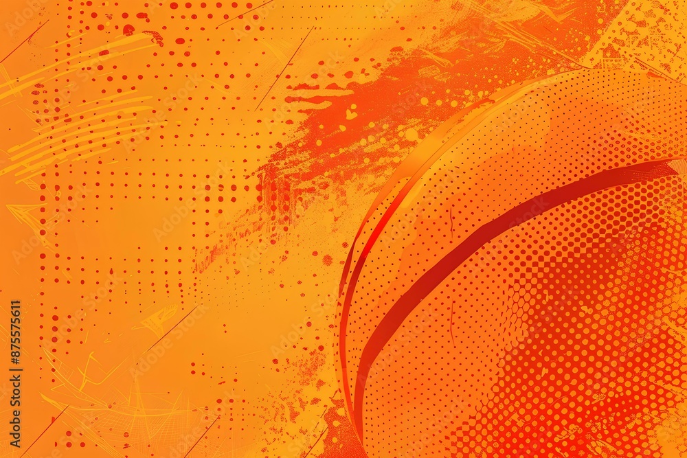 basketball background orange color scheme, simple design, simple lines ...