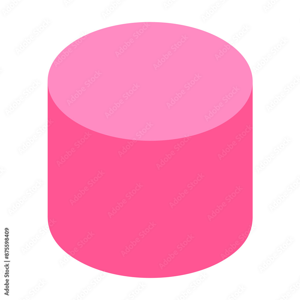 Cylinder basic geometric 3d shape vector illustration, three ...