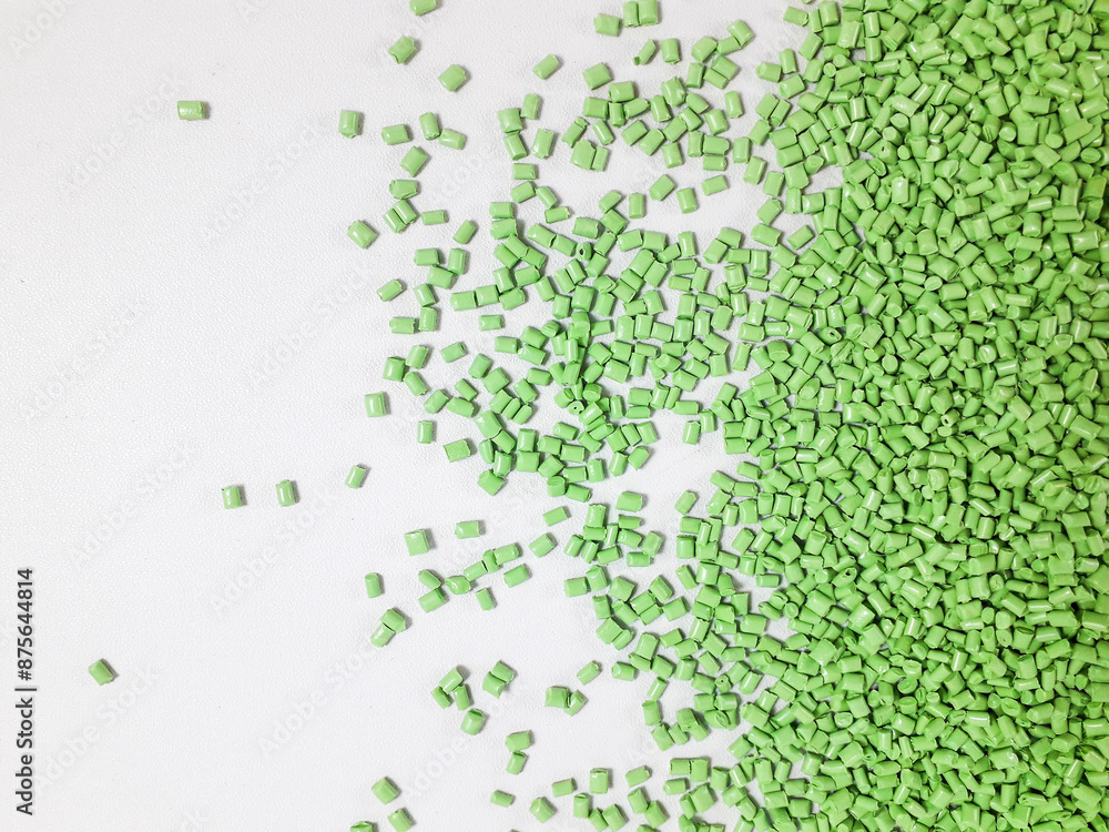 Matcha green masterbatch granules on white background.Color pigment ...