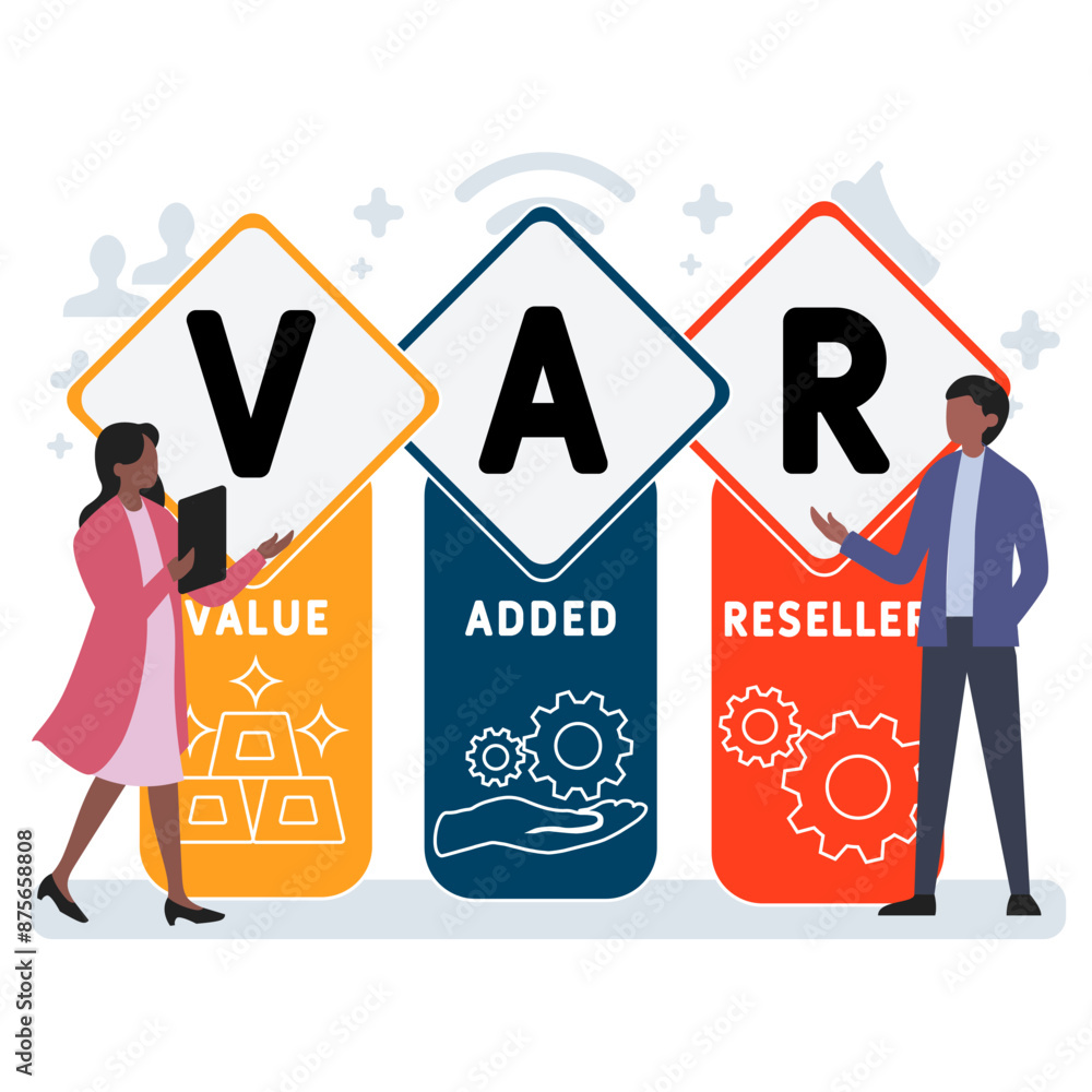 VAR - Value Added Reseller acronym. business concept background. vector ...