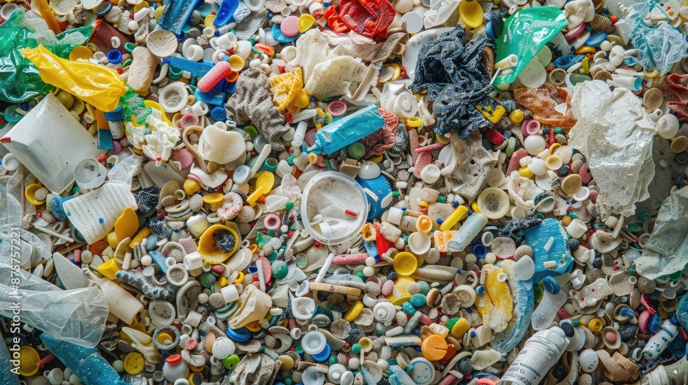 Detailed view of microplastics in a pile, highlighting the issue of ...