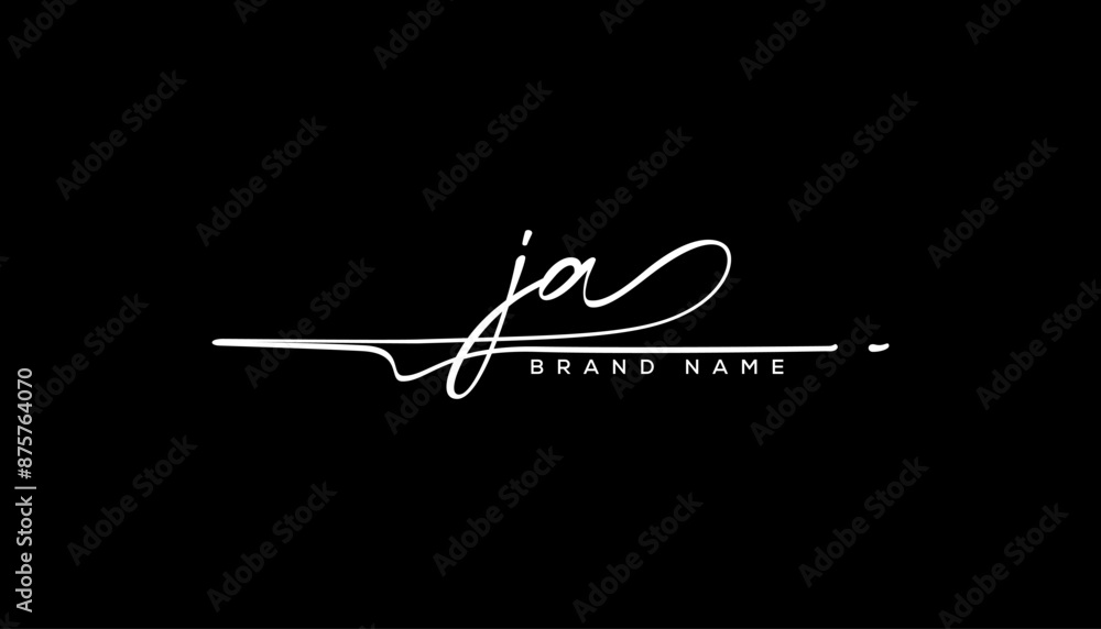 JA letter beauty handwriting vector logo. Stock Vector | Adobe Stock