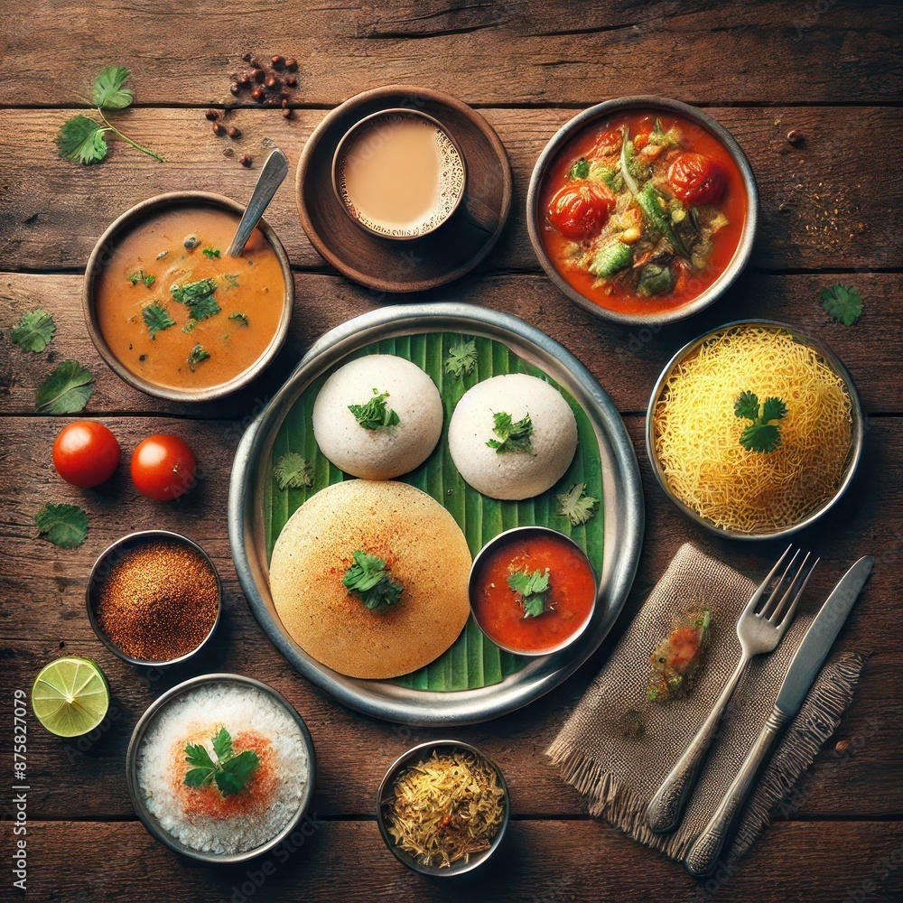 Traditional South Indian Breakfast: Idli, Dosa, Sambar, and Chutney ...
