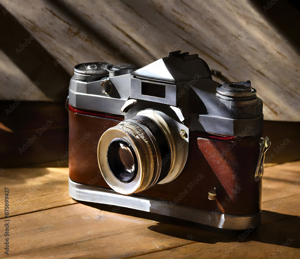 old-fashioned camera, highlighting its classic design. Experiment with ...