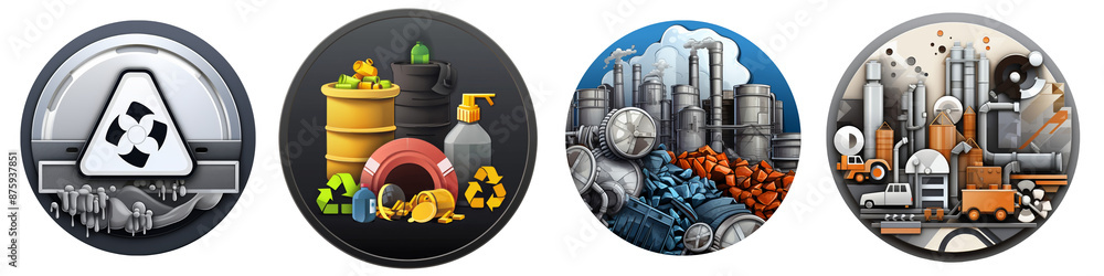 Industrial Waste clipart collection, symbol, logos, icons isolated on ...