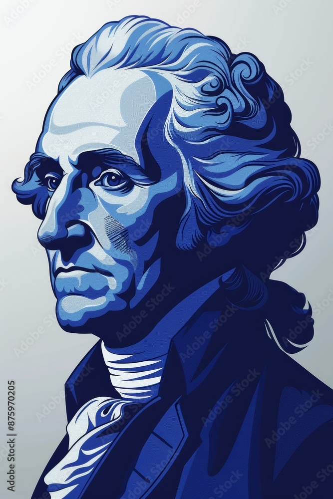 Simple logo graphic of george washington's head on white background ...