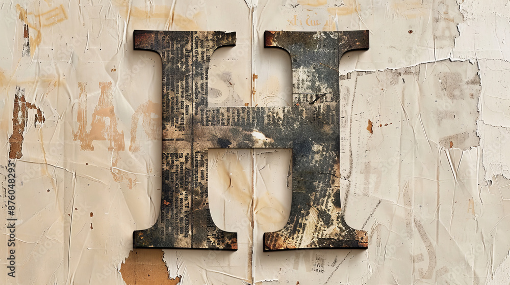 Vintage magazine letter "H" cutout, perfect for ransom letters or ...