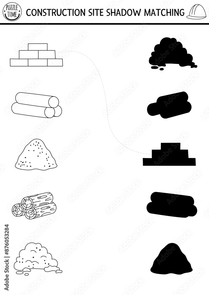 Vector de Stock Construction site black and white shadow matching ...