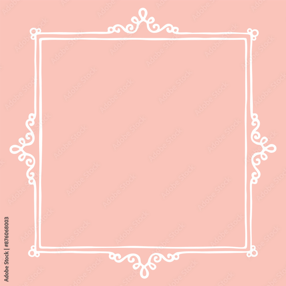 Beautiful royal regal vintage frame border in bold outline hand drawing ...