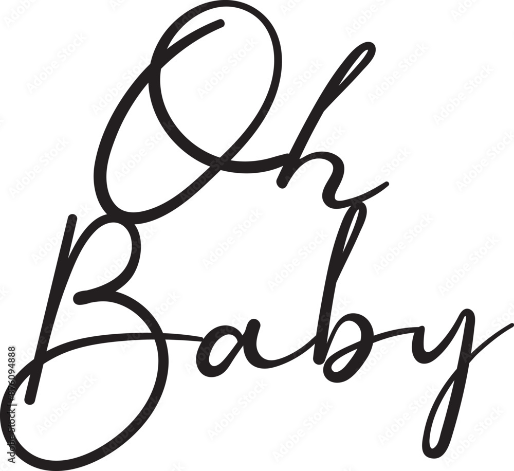 Vector de Stock Oh Baby SVG Cut File for Cricut and Silhouette, EPS ...