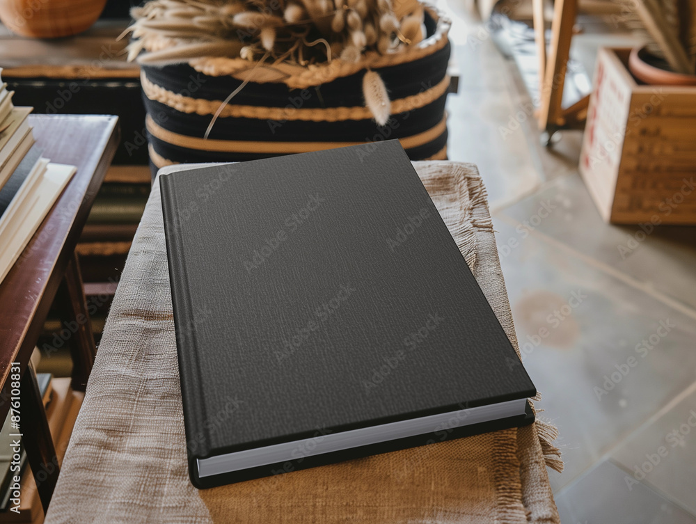 Luxury black blank hardcover front cover book mockup template lux ...