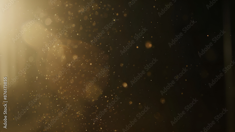 real dust particles floating in the air indoor with natural sun light ...