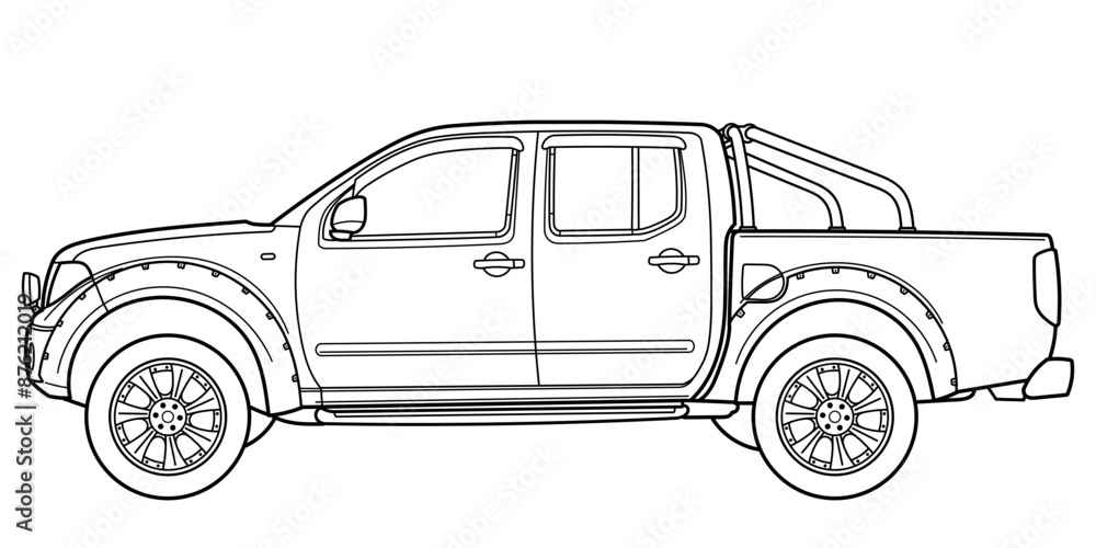 Ivano-Frankivsk, Ukraine - 07 July 2024: Outline drawing of a Nissan ...
