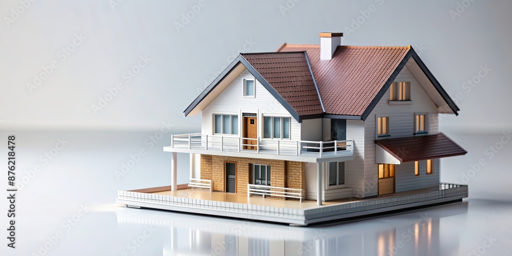 Architectural model of a house on white background, generated ...