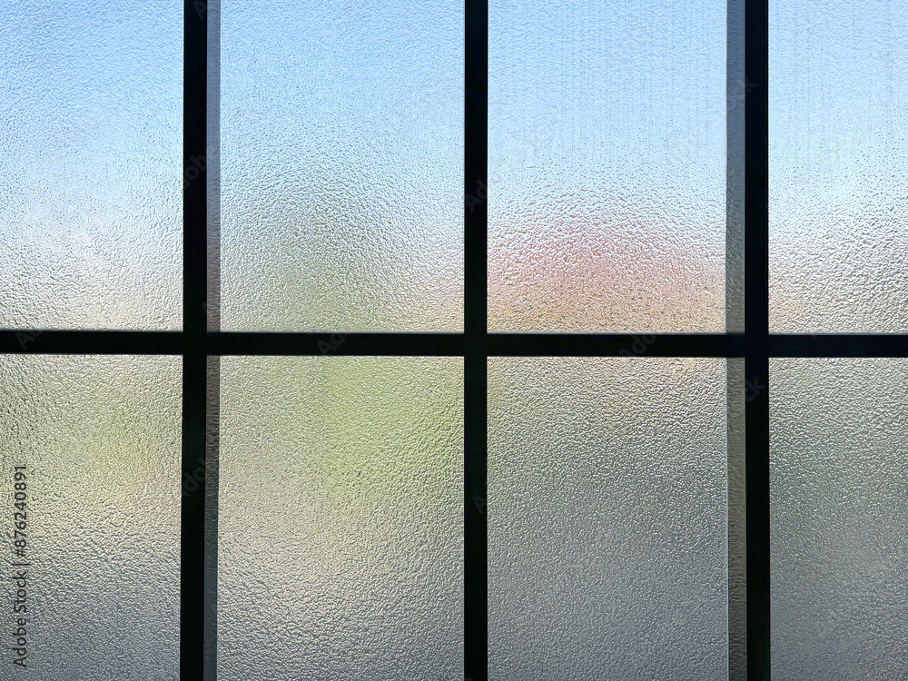 Ripple textured glass reflection and refraction effect with aluminium ...