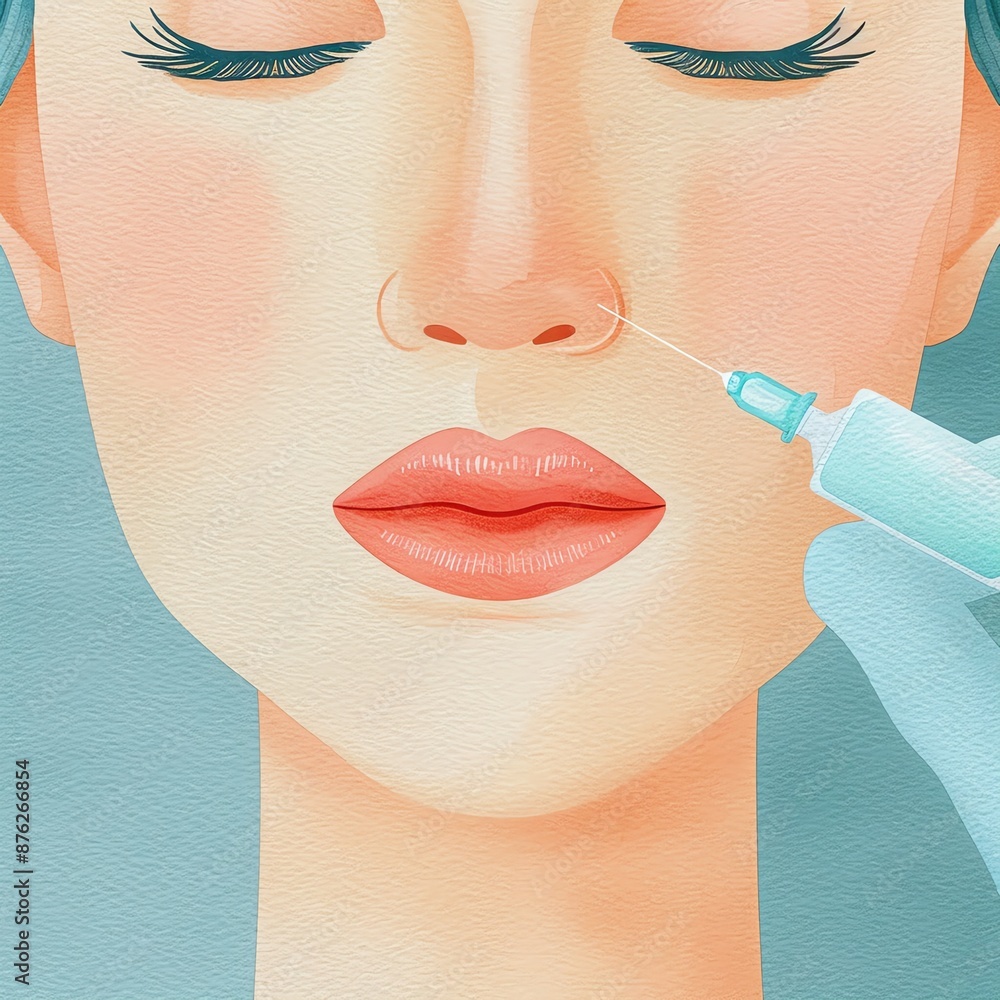 Surgeon preparing a patient for a dermal filler injection to smooth out ...