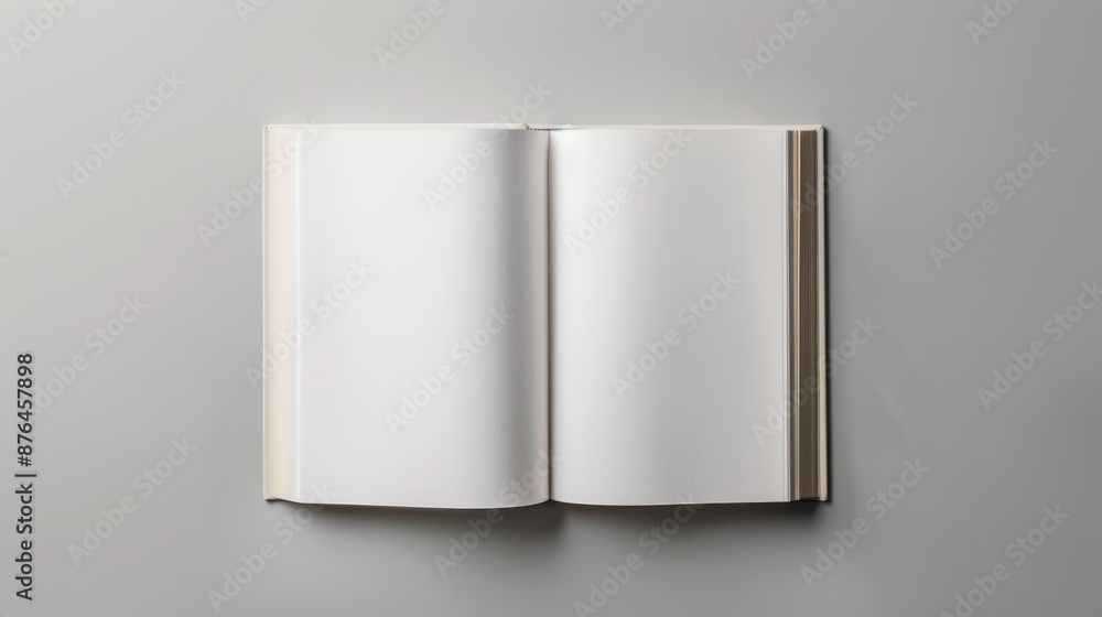 Open Book and Blank Paper Minimalist Flat Lay for Graphic Design ...