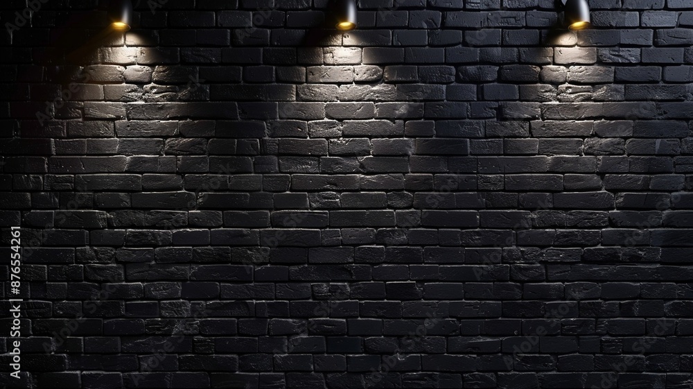 Dark Brick Wall with Spotlights, Moody Lighting, Urban Background, High ...