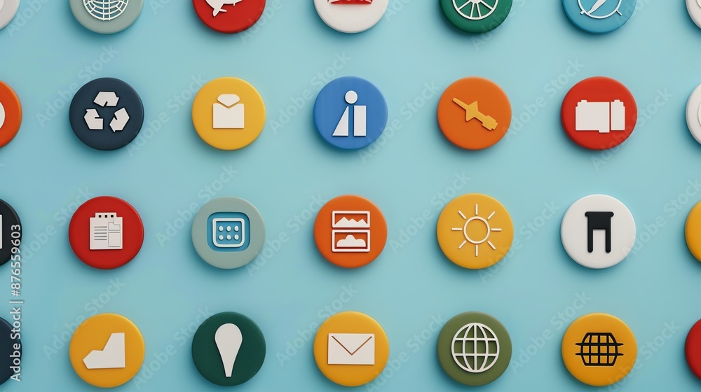 Sustainable development goals illustrated by icons representing various ...