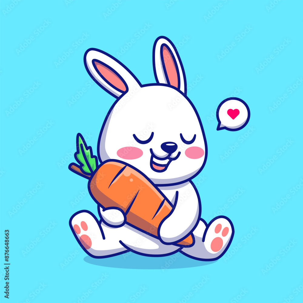 Cute Rabbit Hug Carrot Cartoon Vector Icon Illustration. Animal Nature ...