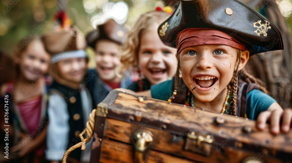 Children enjoying participating in treasure hunt activities, showcasing ...