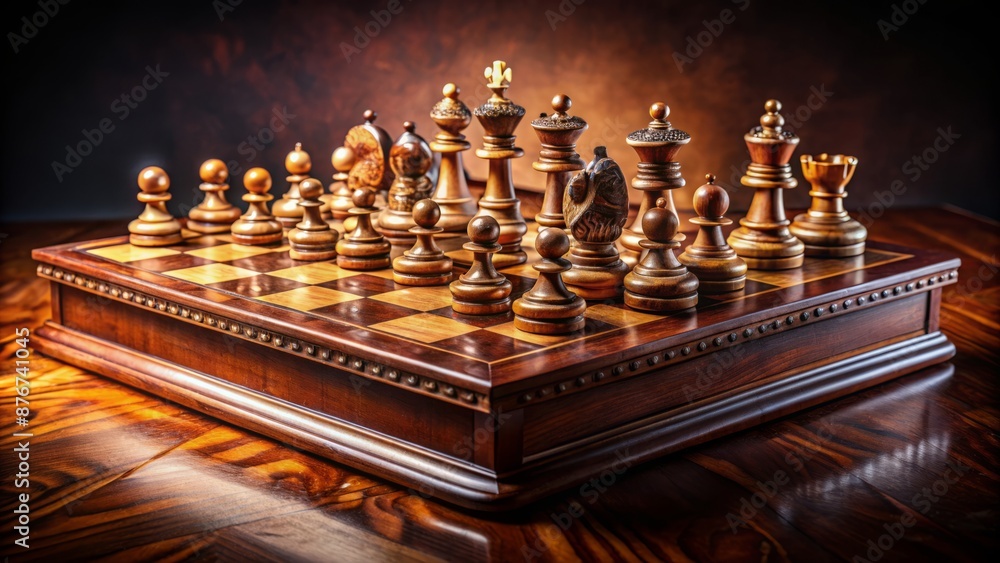 The Image Reference Shows A Chessboard With Wooden Chess Pieces. The ...