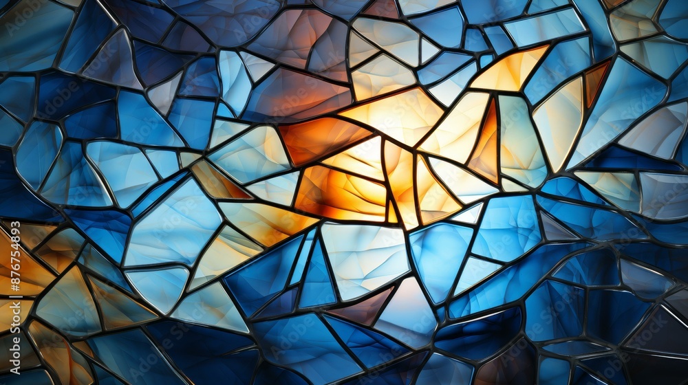 Explore a stunning glass tile pattern with a flat illustration and ...