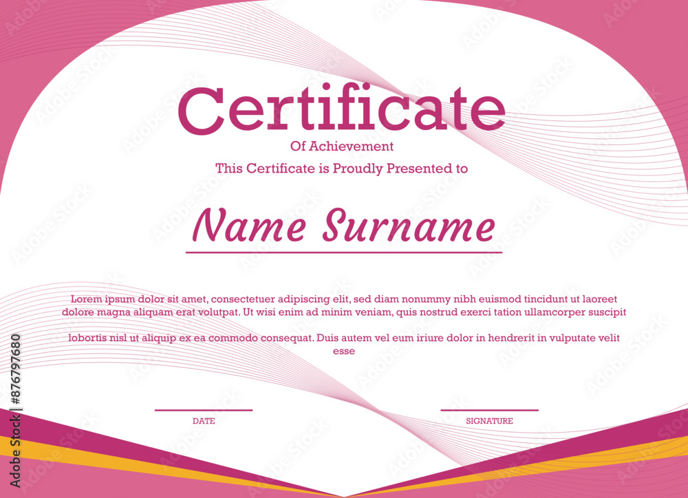 A4 size print-ready certificate layout design Stock Vector | Adobe Stock