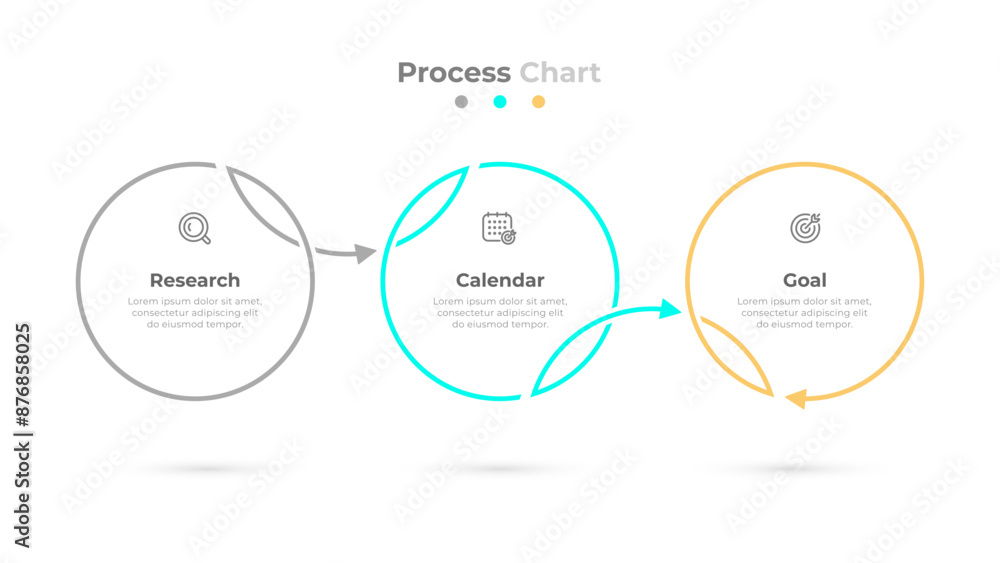 Circle elements for infographics. Business process label design with ...