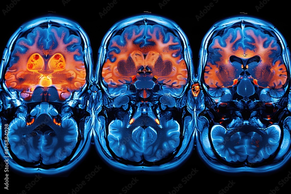 Illustrazione stock di Brain Scan: A detailed image of an MRI brain ...