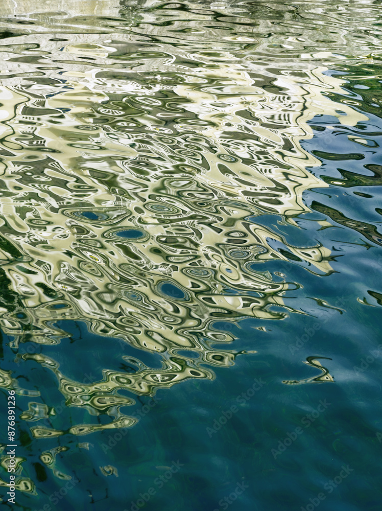 Foto de Stock Abstract dark blue water reflex background. Reflection ...