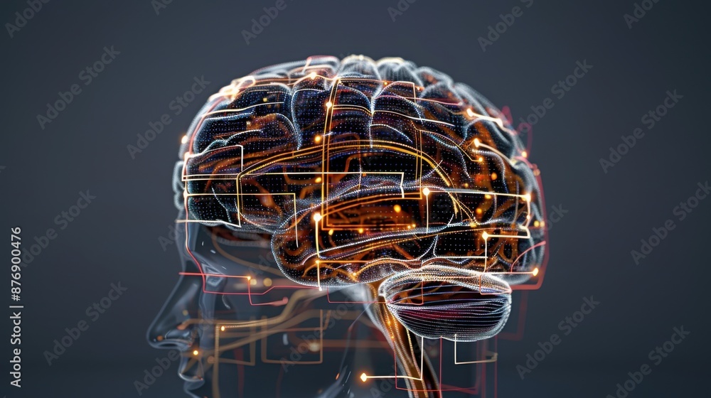 Stock-Illustration „Super realistic brain illustration in 8k ...
