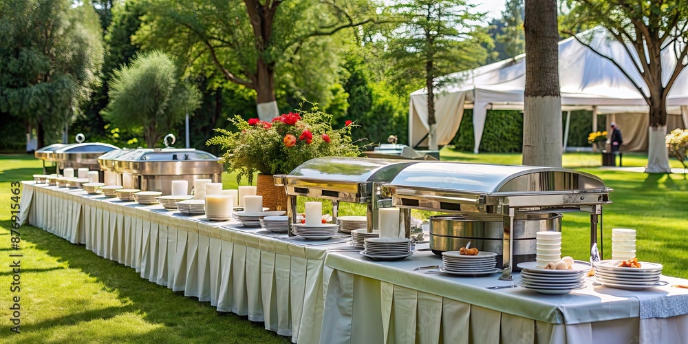 Catering setup outdoors at a special event , catering, outdoor, event ...