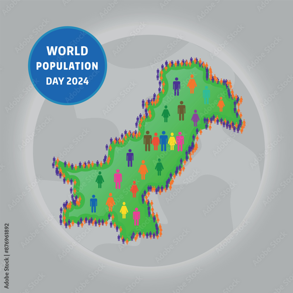 World Population Day 2024. Pakistan Map With Male Female and Icon ...
