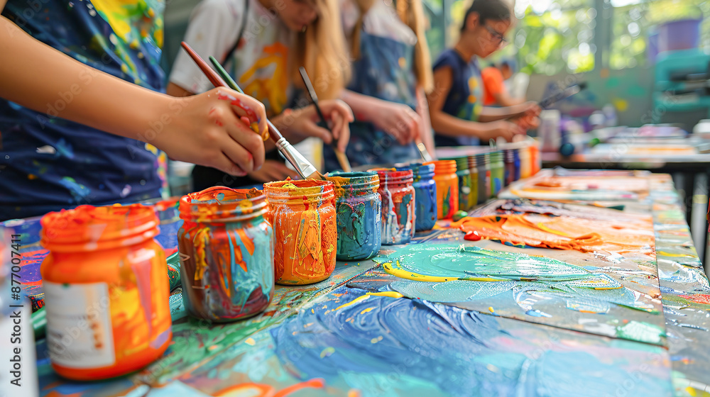 People expressing themselves doing art during an art therapy workshop ...