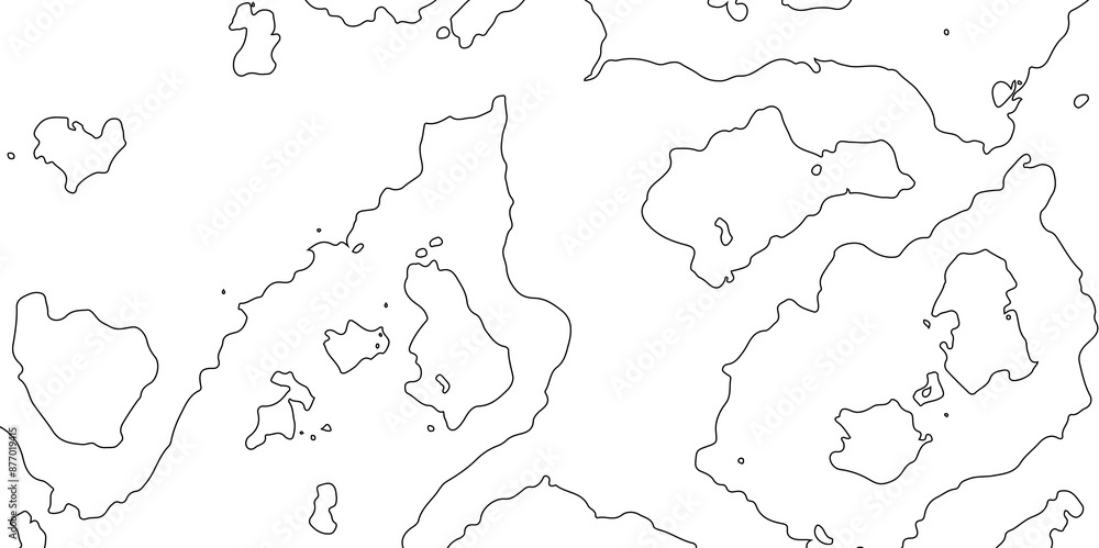 Vintage contour mapping illustrations of map lines, topographic contour ...