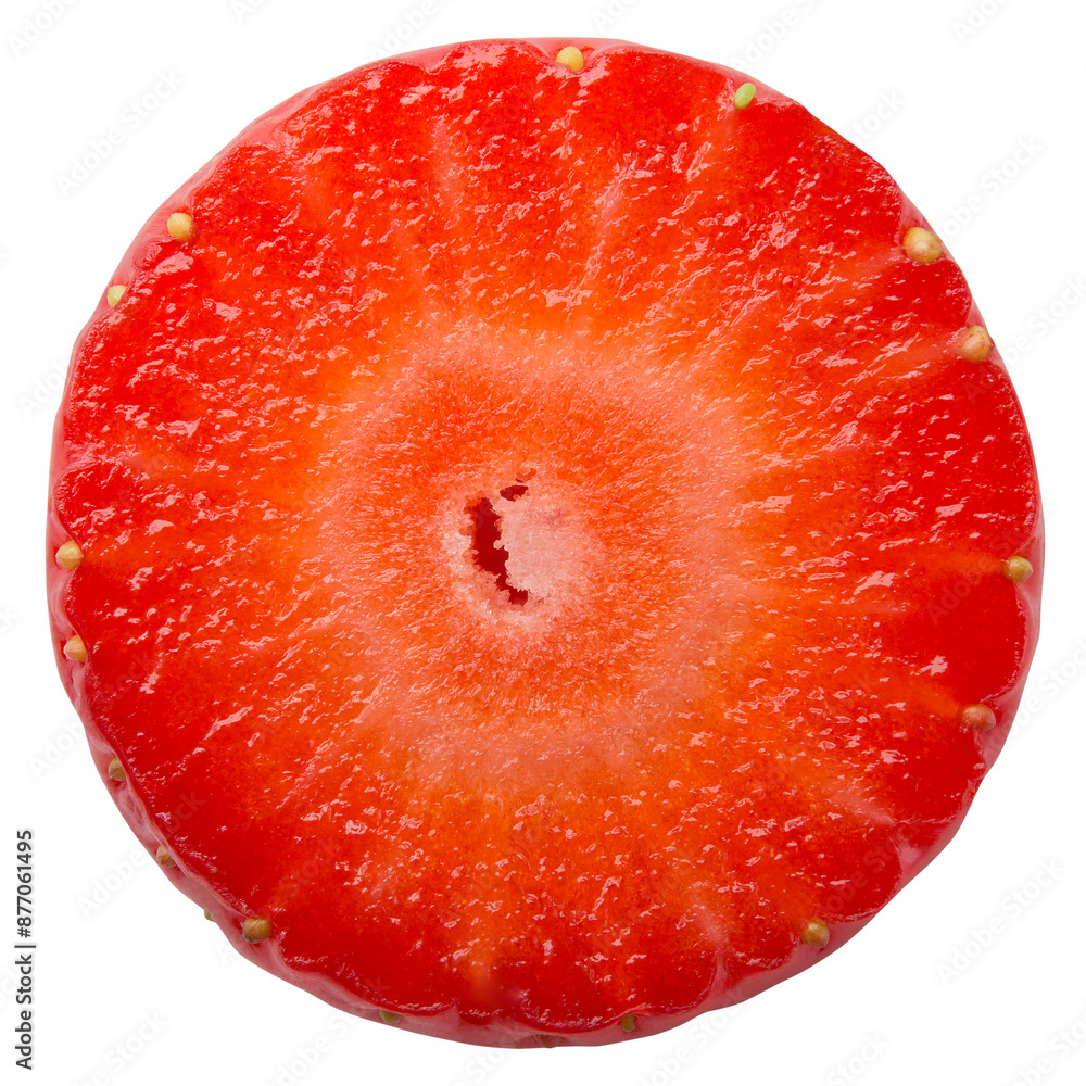 Strawberry slice isolated png. Strawberry slice top view on transparent ...