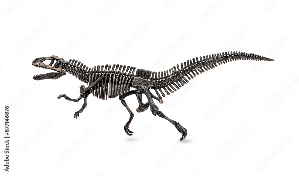 Dinosaur fossil. Acrocanthosaurus skeleton. isolated on white ...