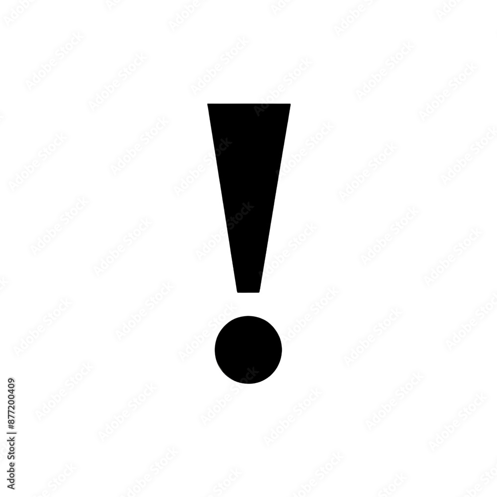 Black exclamation mark icon on transparent background. Perfect for ...