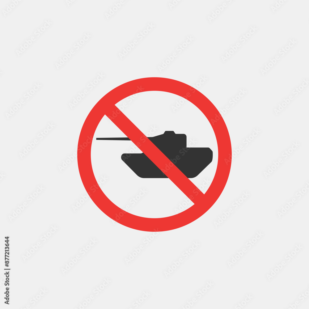 Red Stop Sign Military Weapon Collection. No War Symbol Silhouette Icon ...