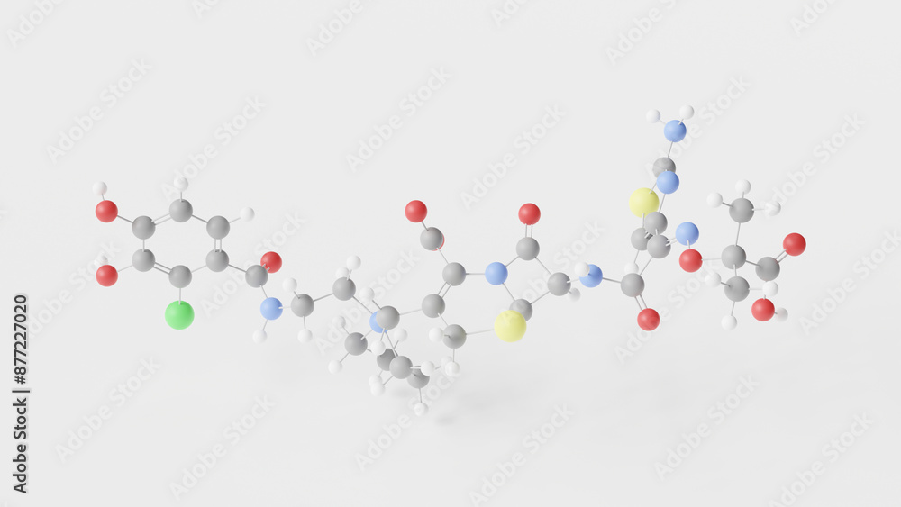cefiderocol molecule 3d, molecular structure, ball and stick model ...