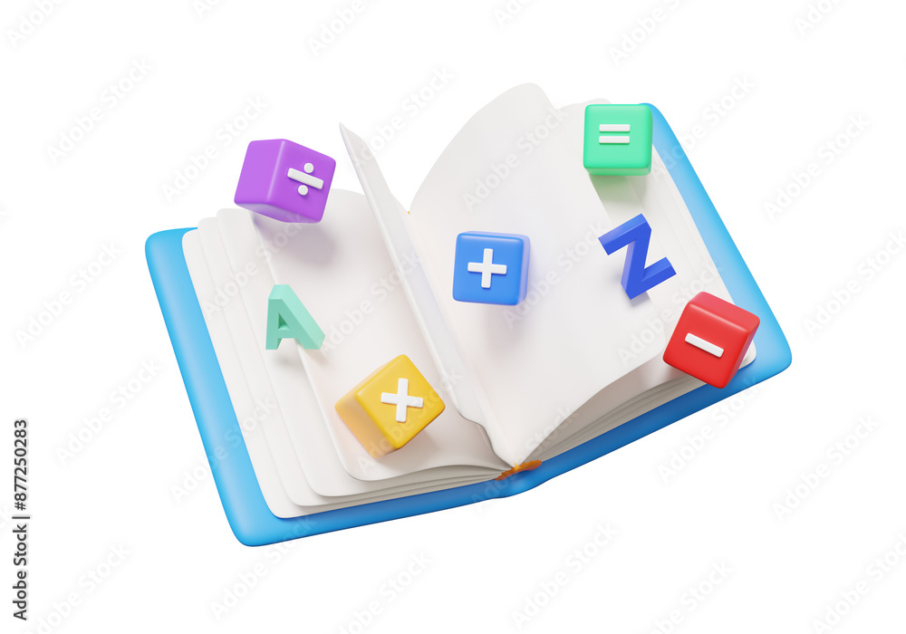 Open book basic math and english language A to Z of kid operation ...