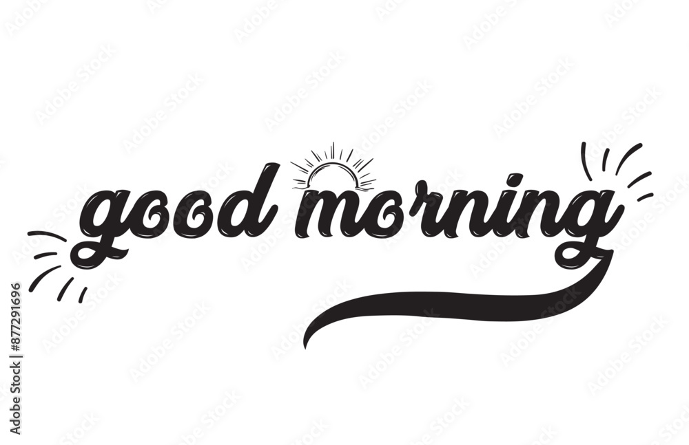 Good morning vector line calligraphy. Vector illustration of wish good ...