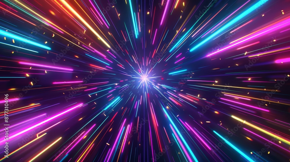 In the background are digital dynamic hyperspace technology motion ...