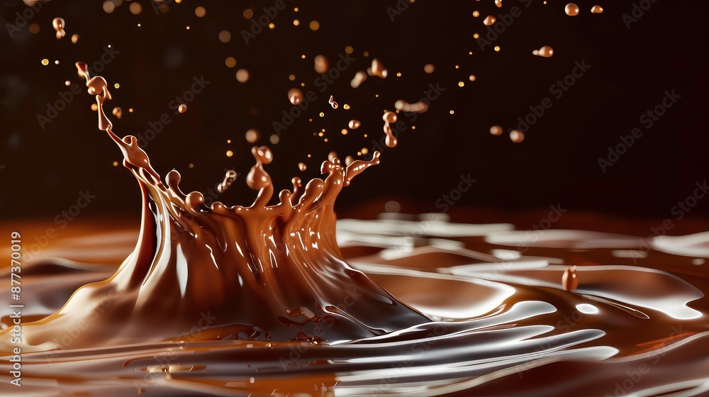 Caramel splash milk sauce chocolate liquid background cream explosion ...