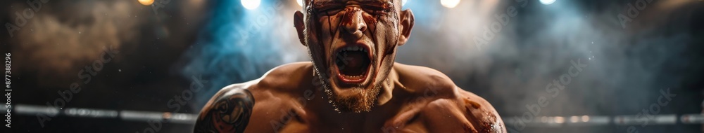 High-Definition AI-Generated Wallpaper of a Determined MMA Fighter with ...